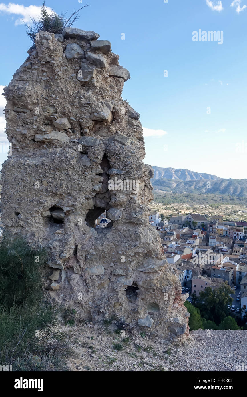 The town and castle of Relleu near Villajoyosa, Spain Stock Photo - Alamy