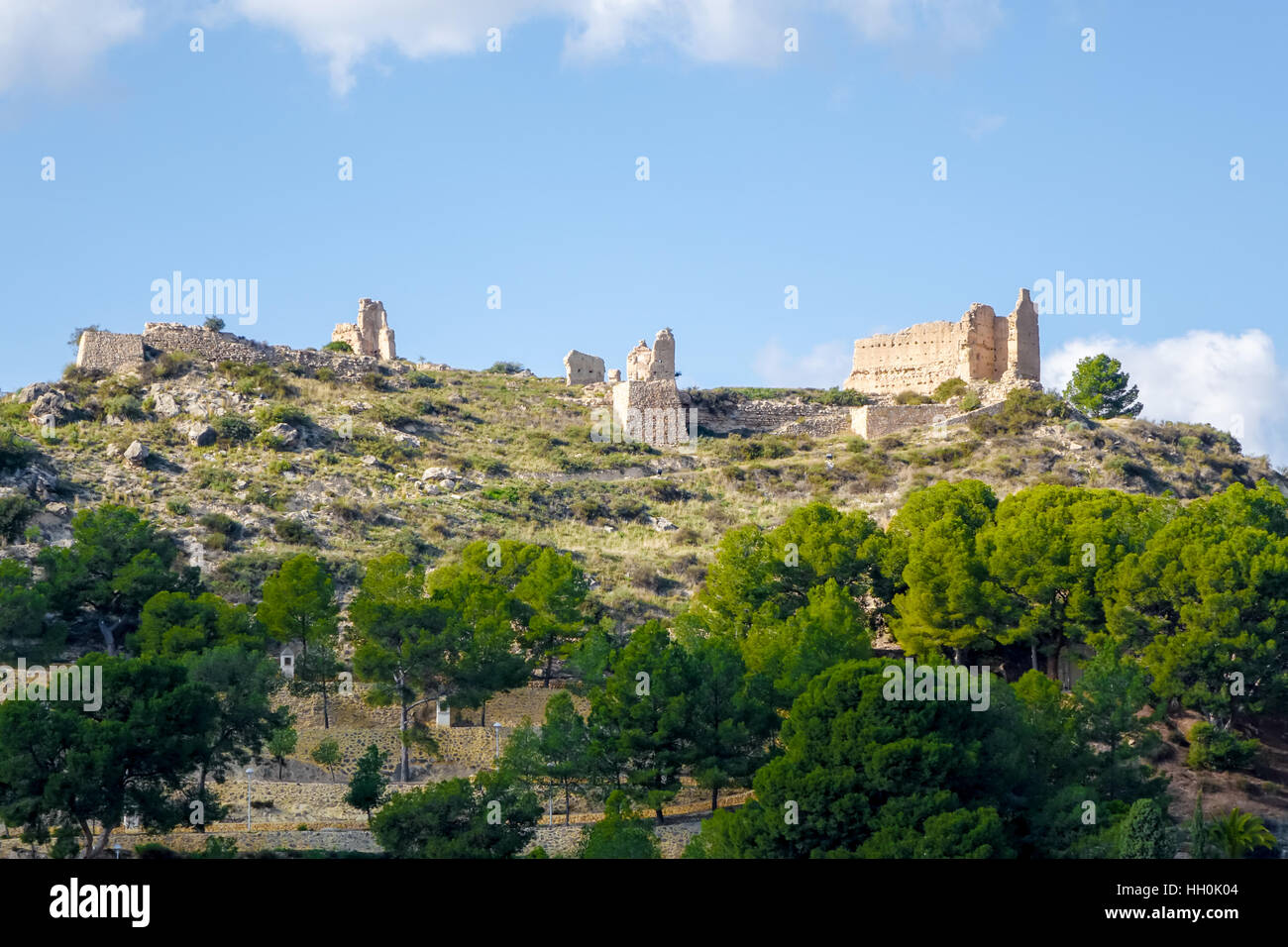 The town and castle of Relleu near Villajoyosa, Spain Stock Photo - Alamy
