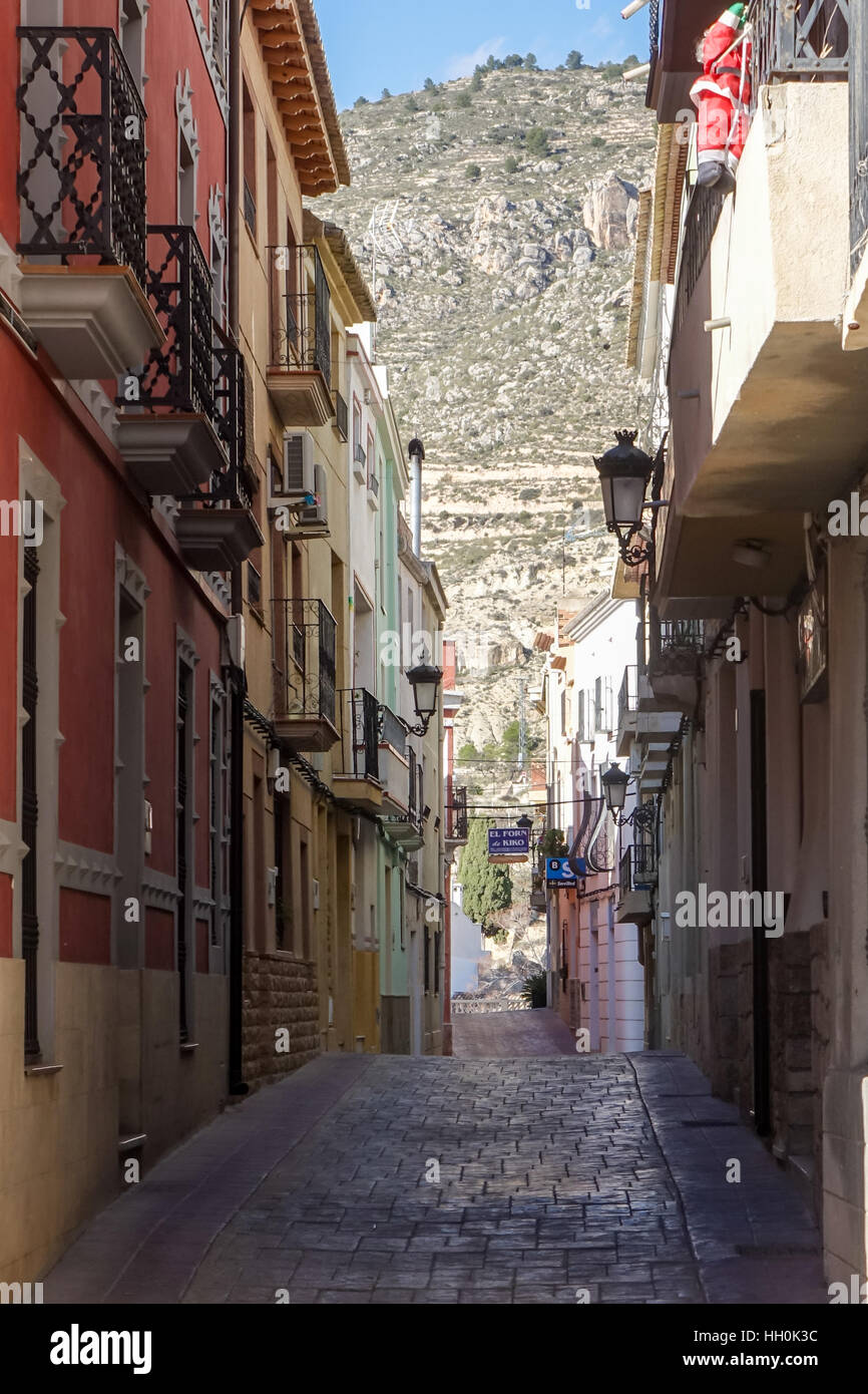 The town and castle of Relleu near Villajoyosa, Spain Stock Photo - Alamy