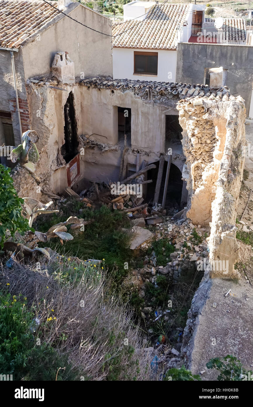 The town and castle of Relleu near Villajoyosa, Spain Stock Photo - Alamy