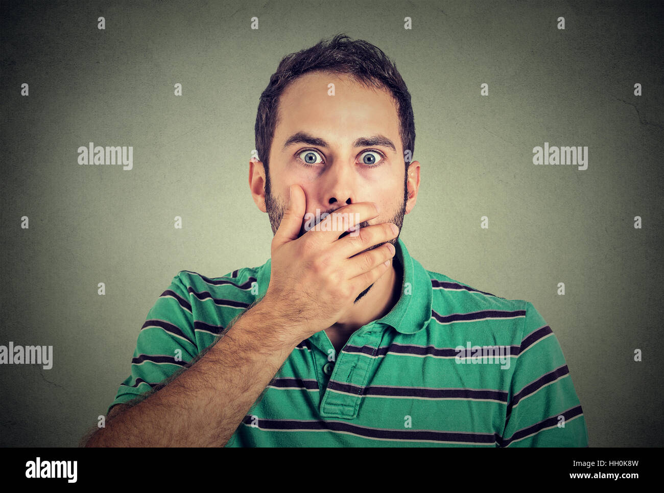 Concerned scared man Stock Photo - Alamy