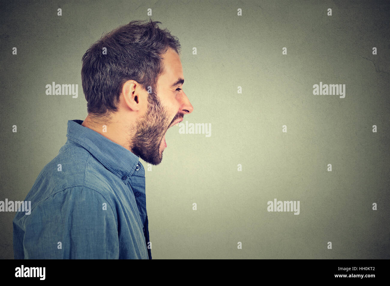 Man Screaming Profile