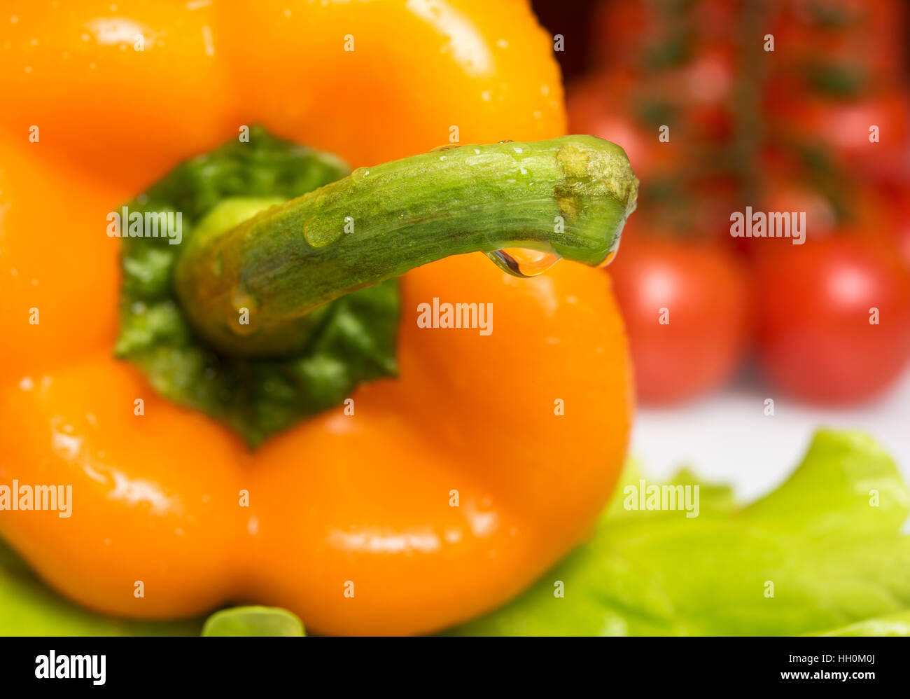 yellow peppers with water drops Stock Photo - Alamy