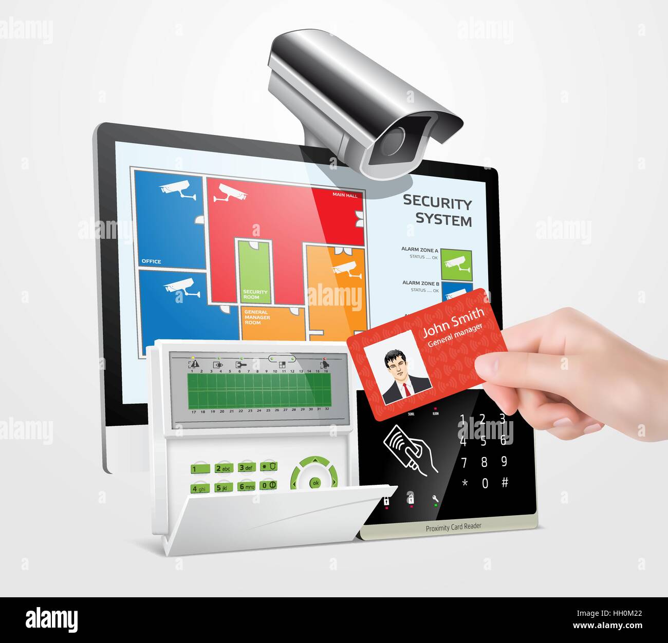 Access control system - Alarm zones Stock Vector Image & Art - Alamy