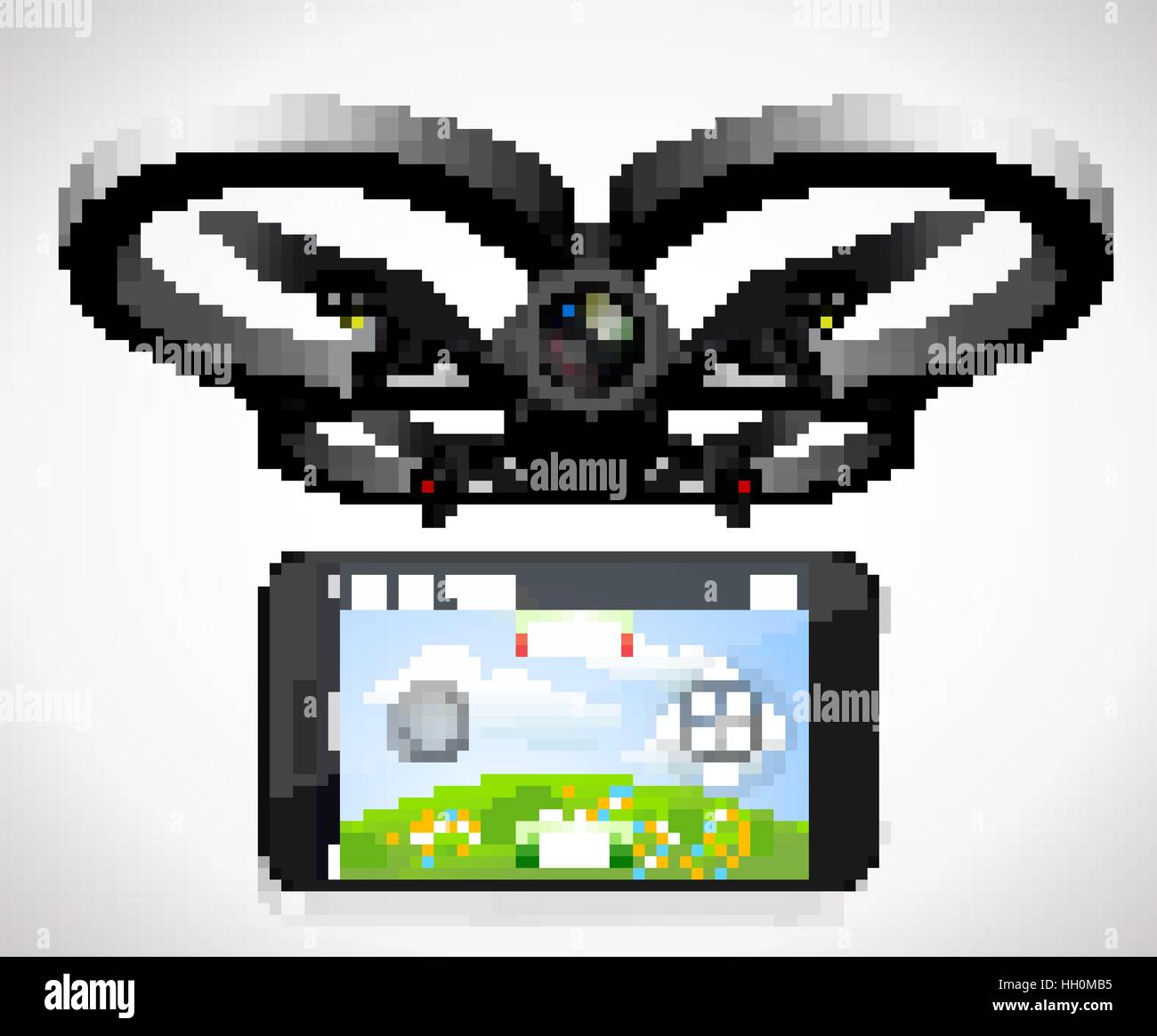 Quadcopter uav drone flying Stock Vector Images - Alamy