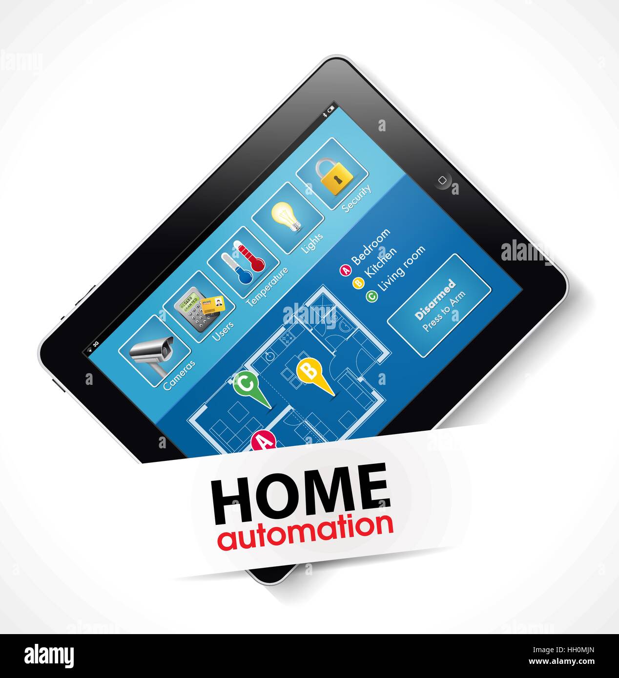 Home automation system - inteligent house management Stock Vector Image ...