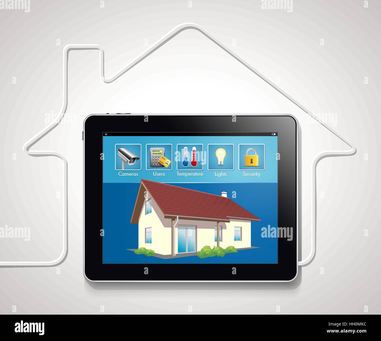Home automation system - inteligent house management Stock Vector Image ...