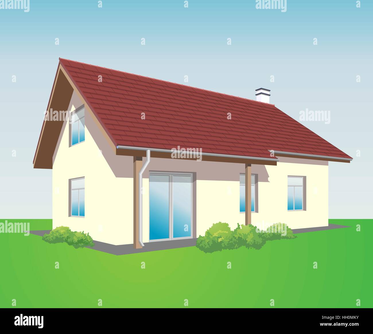 Comfortable modern living room Stock Vector Images - Alamy