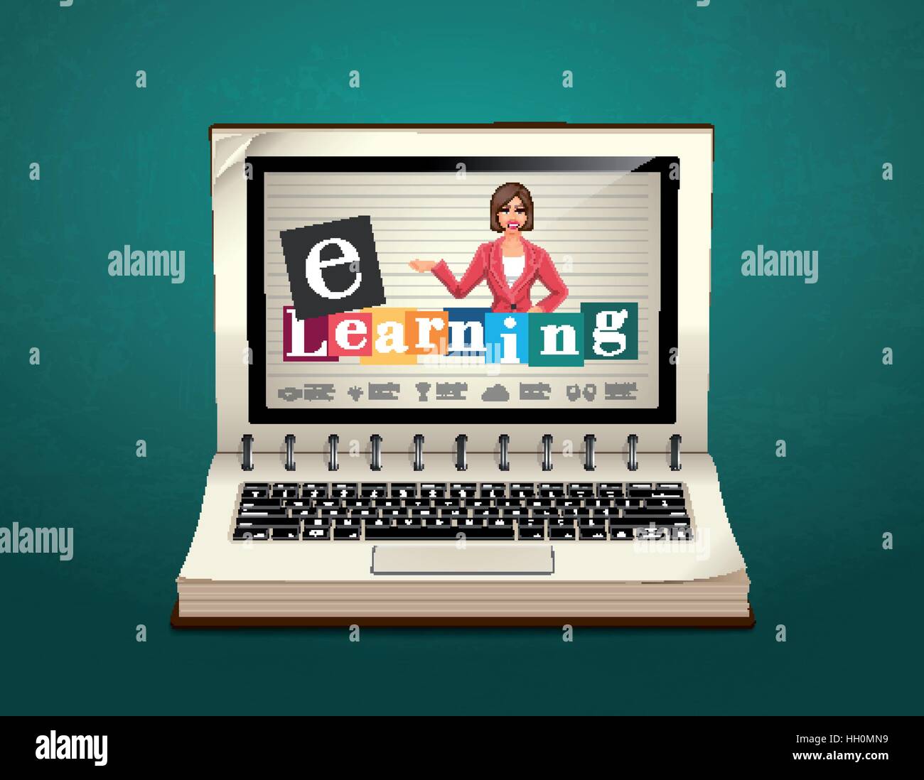 Elearning book laptop electronic book hi-res stock photography and ...