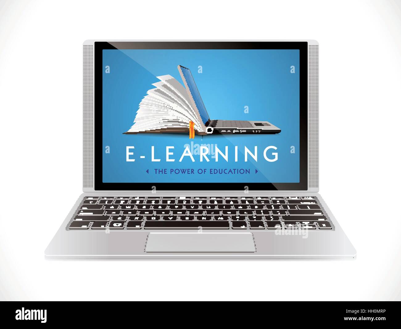 Elearning - book as laptop electronic book concept Stock Vector Image ...