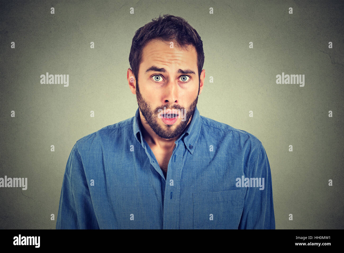 portrait of surprised man Stock Photo - Alamy