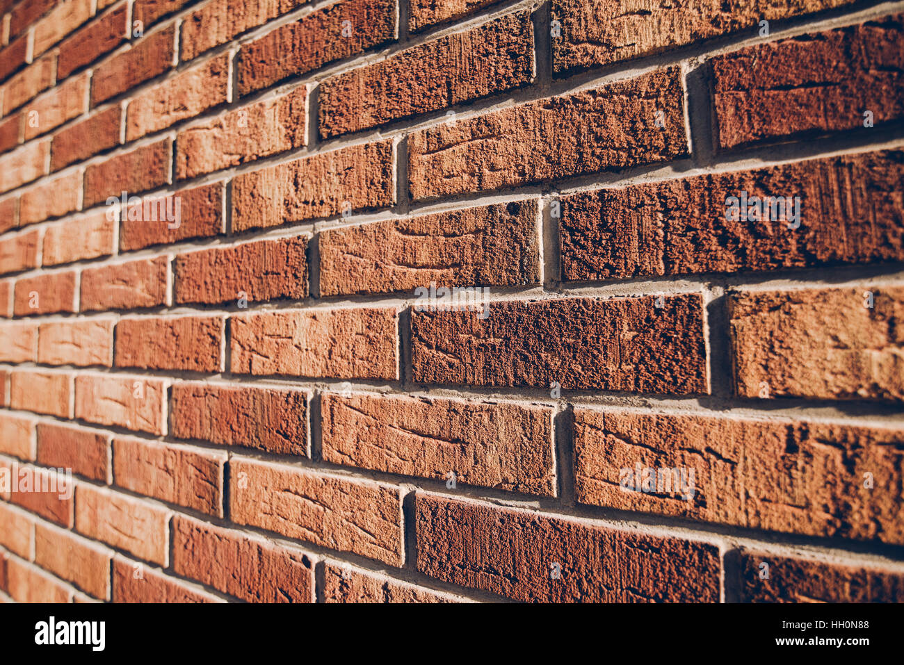 Beautiful rustic brickwork in perspective, brick wall detail with ...