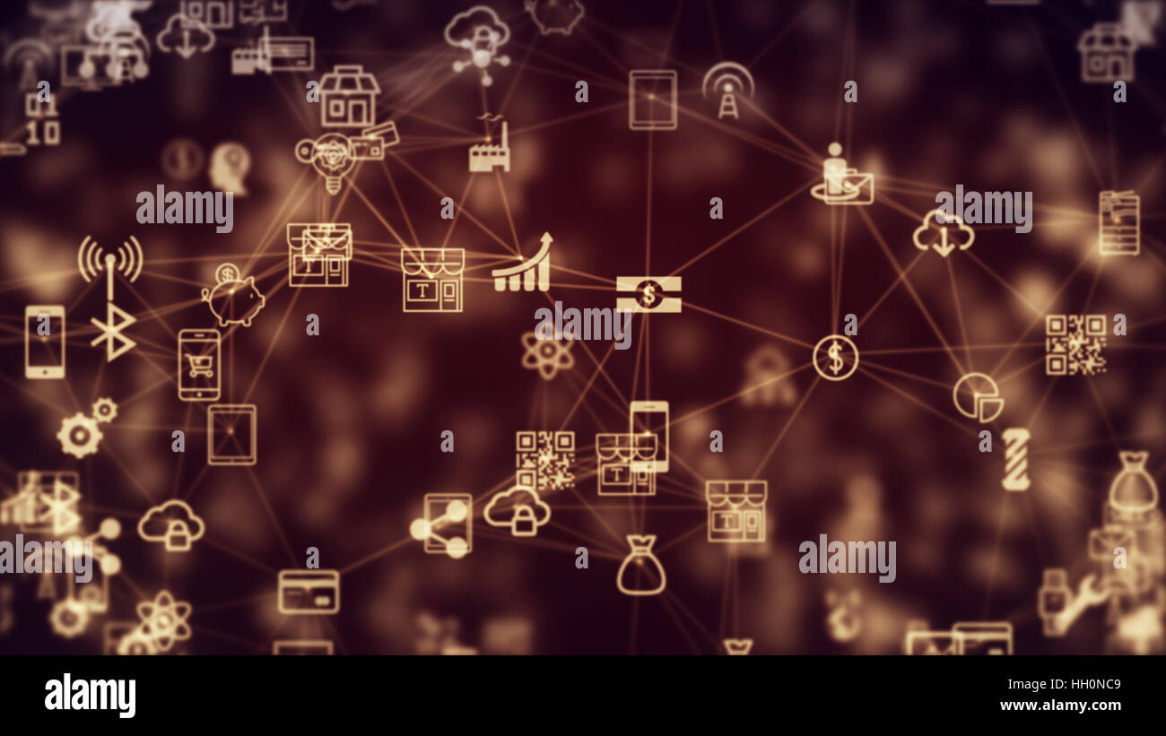 internet of things, background from the chaotically slow moving connected things Stock Photo - Alamy