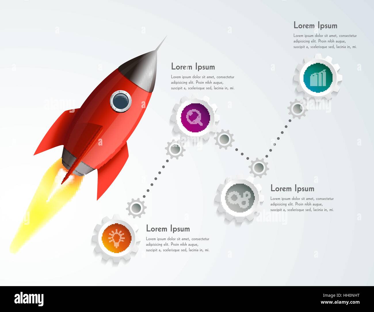 Rocket in space - business concept infographic Stock Vector Image & Art ...