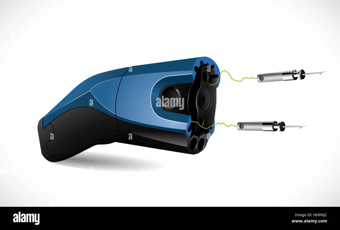 Self defense weapons - taser, pepper spray and pepper gun Stock Vector ...