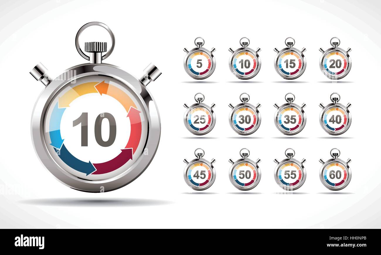Stopwatch - countdown concept - minutes Stock Vector Image & Art - Alamy