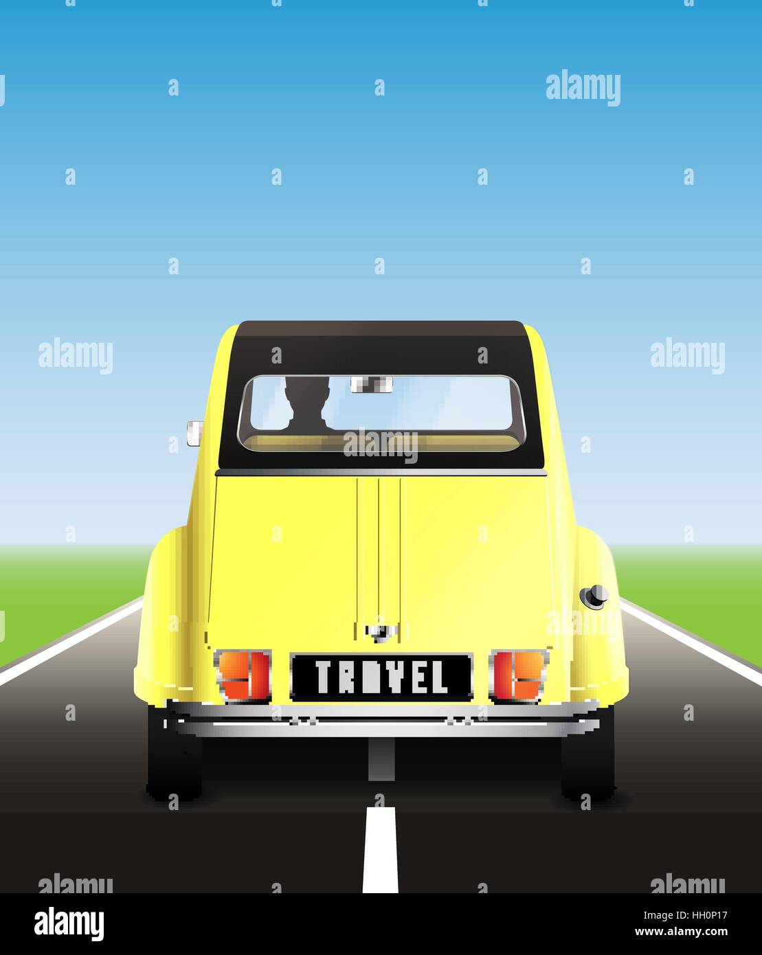 Classic cars on road Stock Vector Images - Alamy