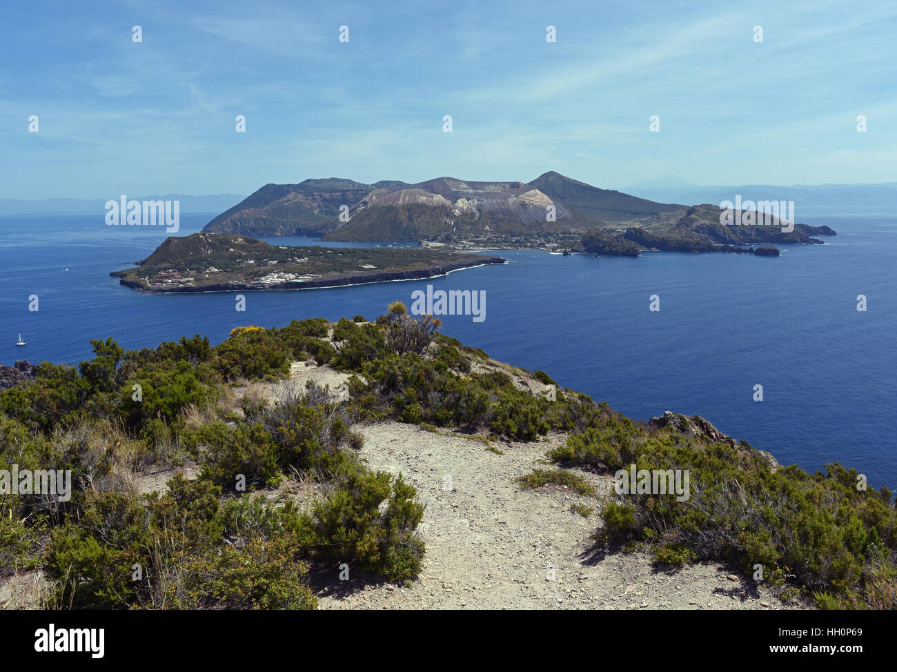 Vulcano from Lipari, Aeolian Islands Stock Photo - Alamy