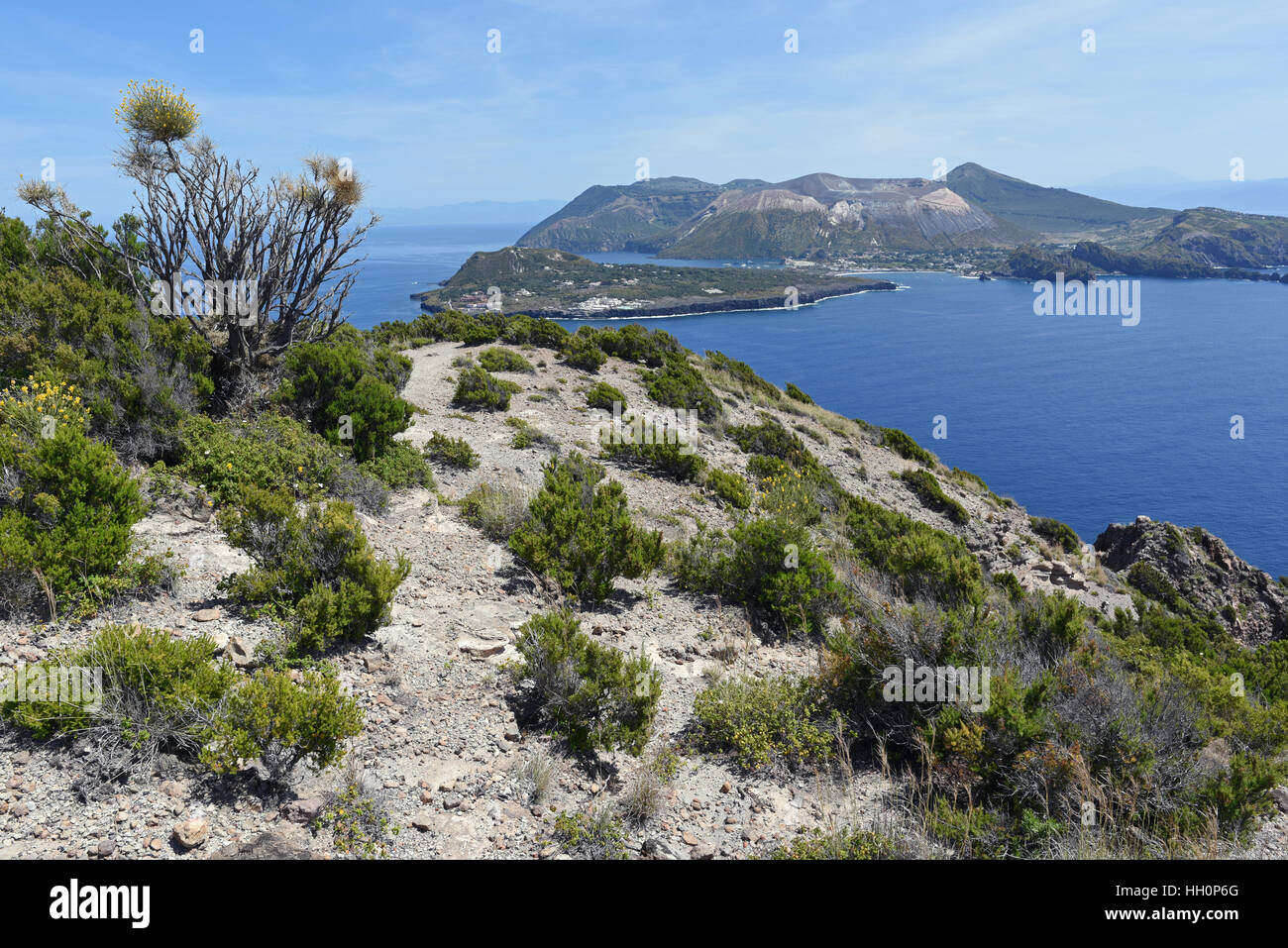 Vulcano from Lipari, Aeolian Islands Stock Photo - Alamy