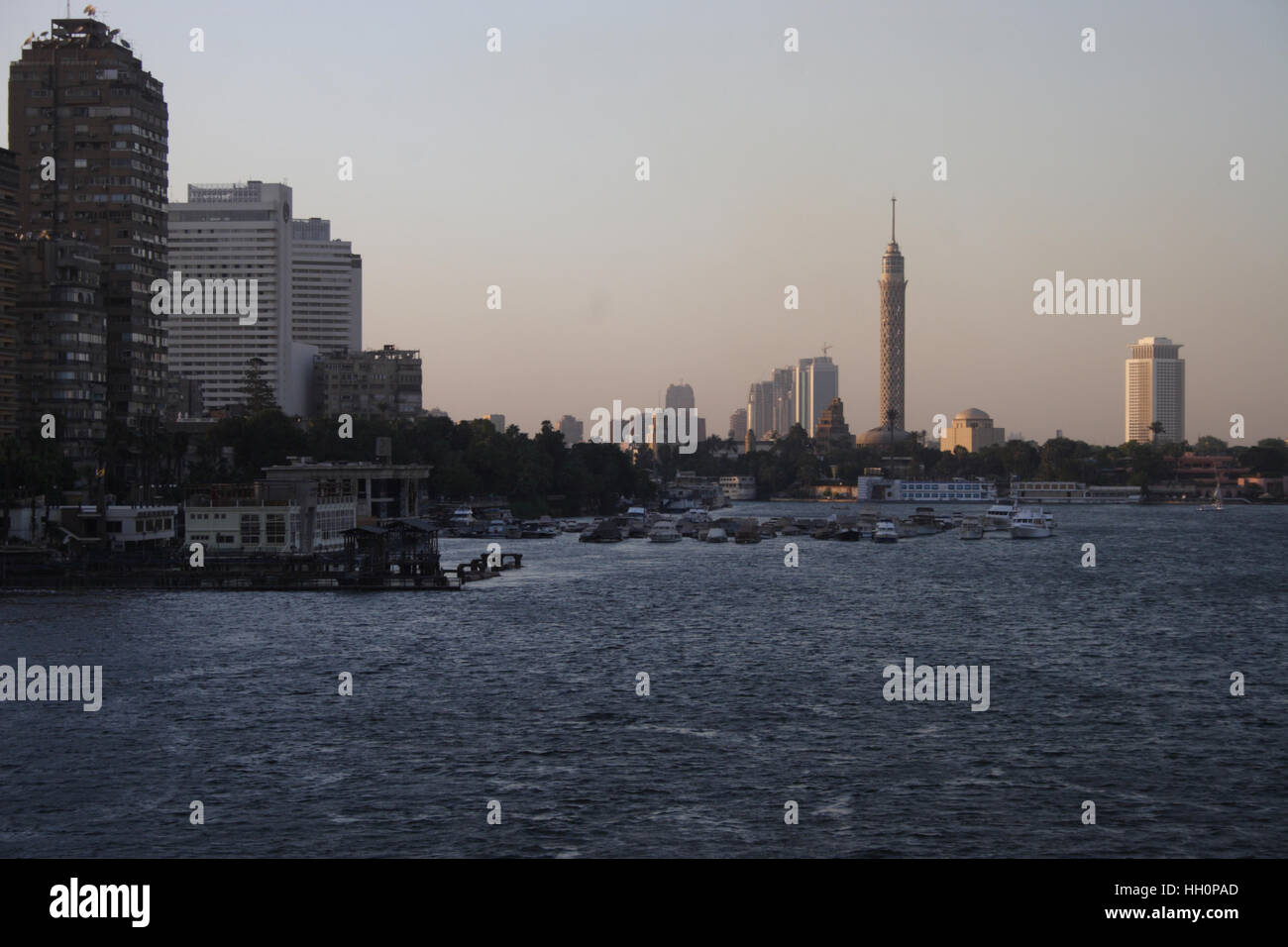 Cairo at Sunset; From University Bridge;Cairo; Egypt Stock Photo - Alamy