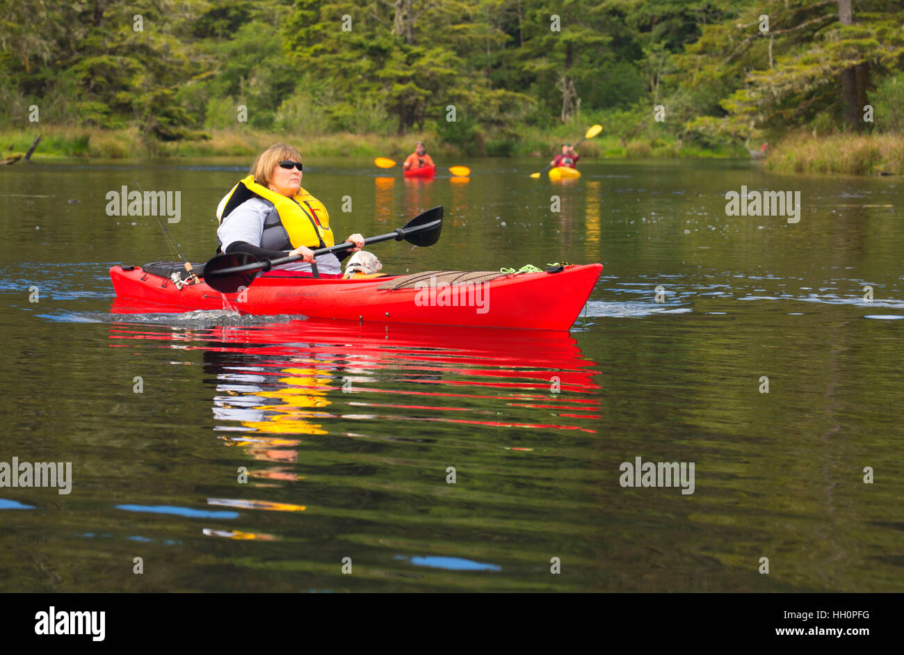 Kayaker on Beaver Creek, Brian Booth State Park, Oregon Stock Photo - Alamy