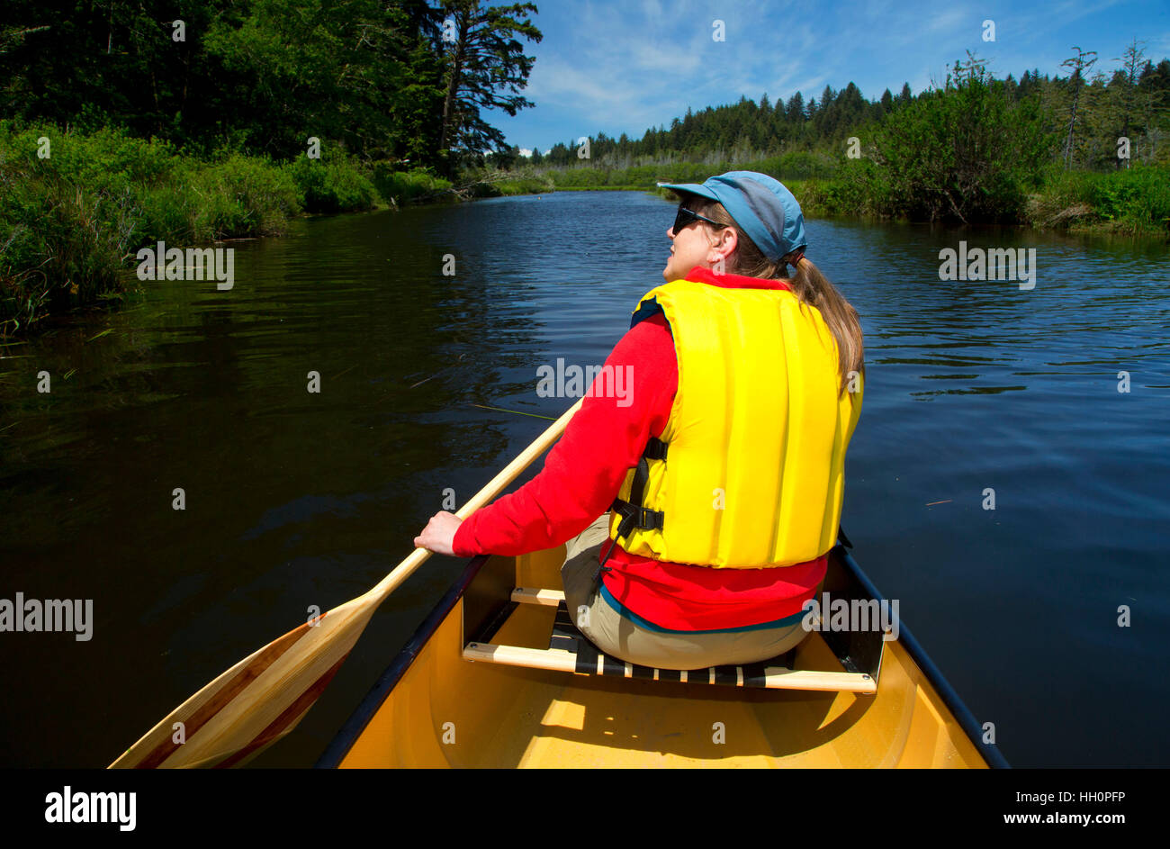 Canoeing on Beaver Creek, Brian Booth State Park, Oregon Stock Photo ...
