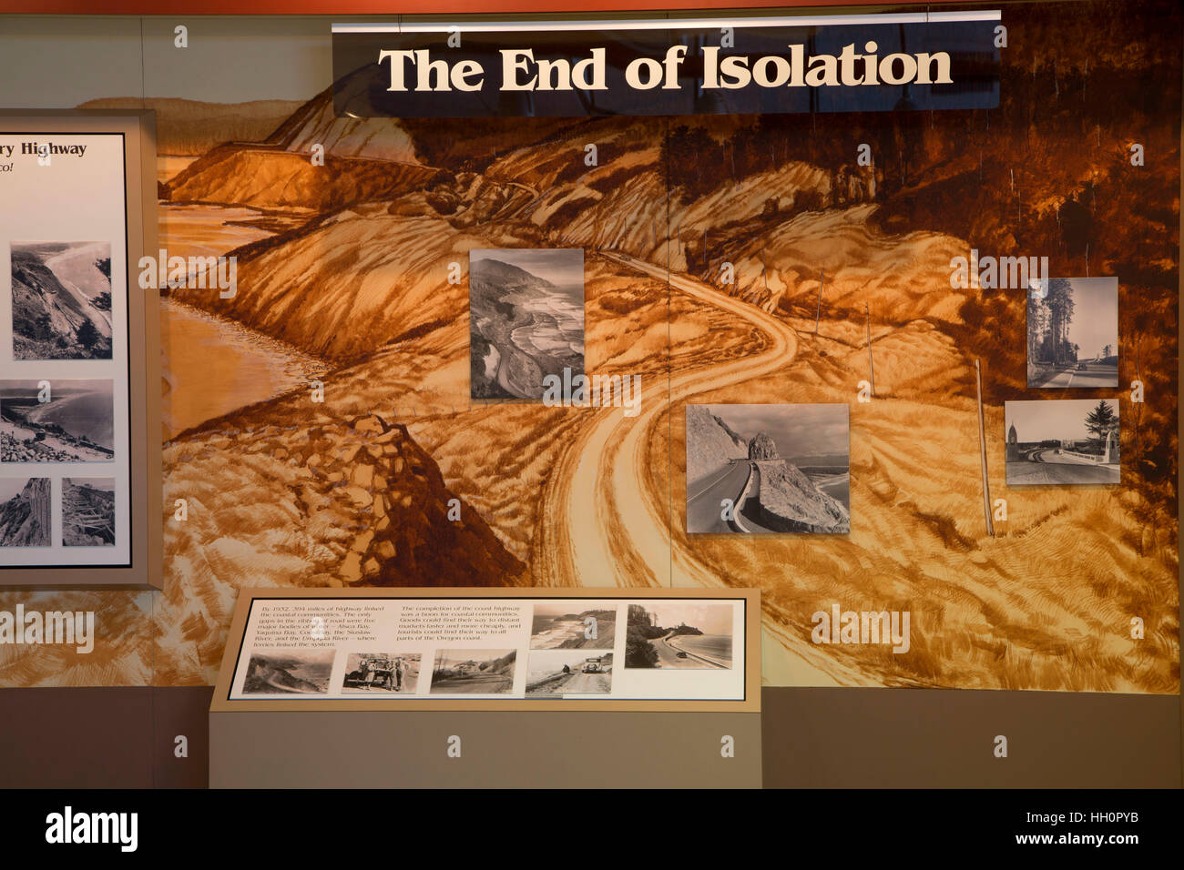 Museum display, Historic Alsea Bay Bridge Interpretive Center, Waldport ...