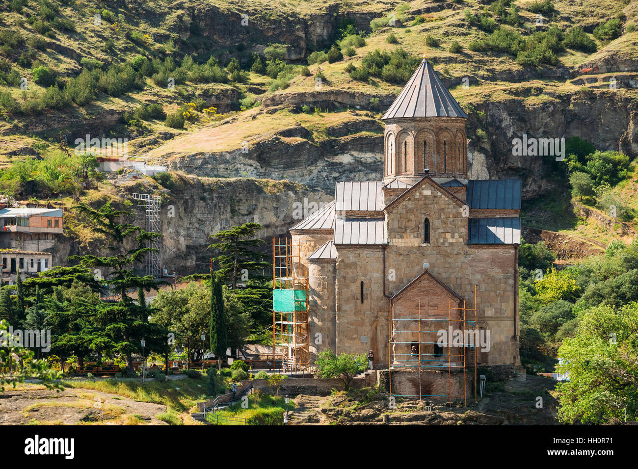 The Metekhi Church In Tbilisi, Georgia. Metekhi is a historic ...