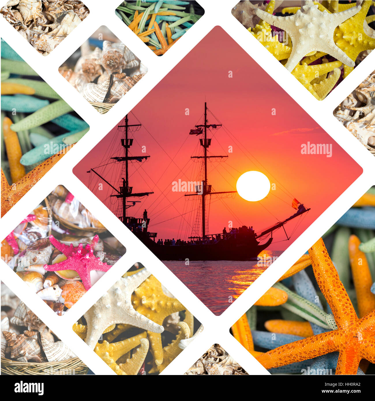 Caribbean nature collage tropical landscape hi-res stock photography ...
