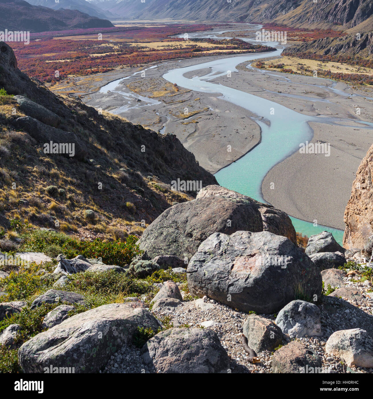 Autumn in Fitz Roy Moutain, Patagonia, El Chalten - Argentina Stock ...