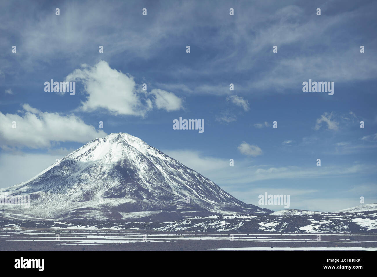Atacama desert, Bolivia with majestic colored mountains and blue sky in ...