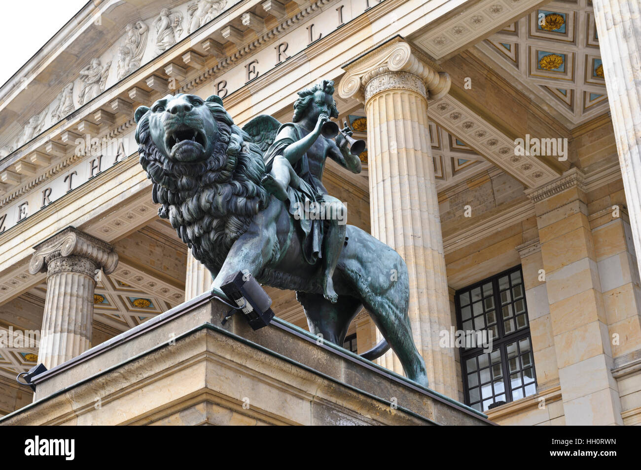 A lion sculpture outside the Concert Hall In Berlin, Germany Stock ...