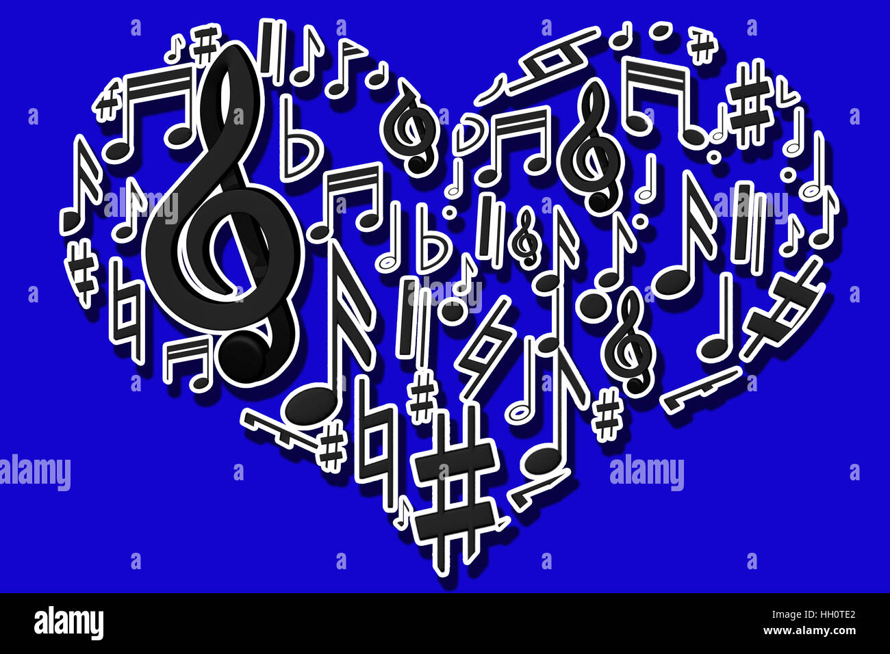 Musical notes heart hi-res stock photography and images - Alamy