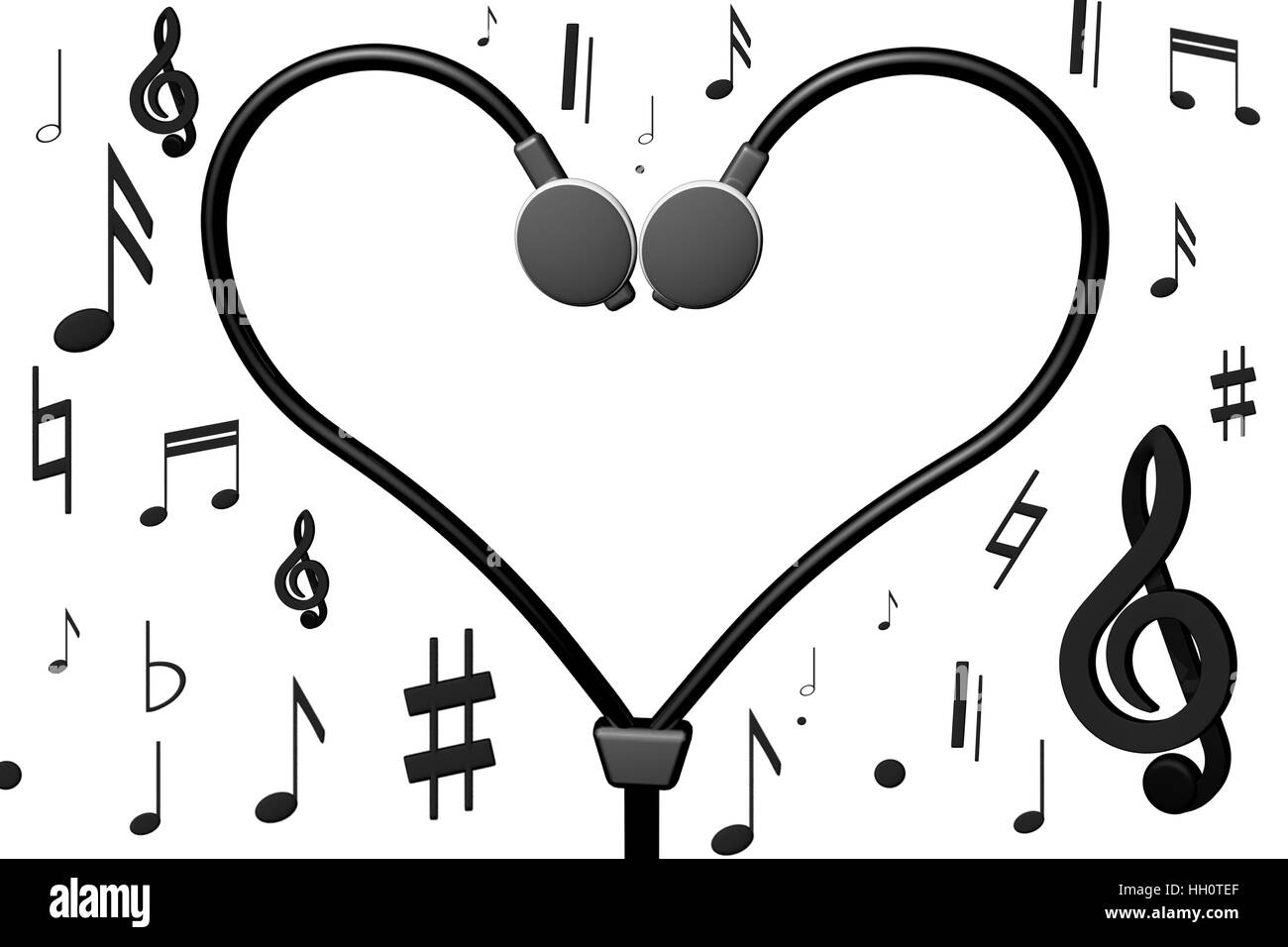 Musical notes heart hi-res stock photography and images - Alamy
