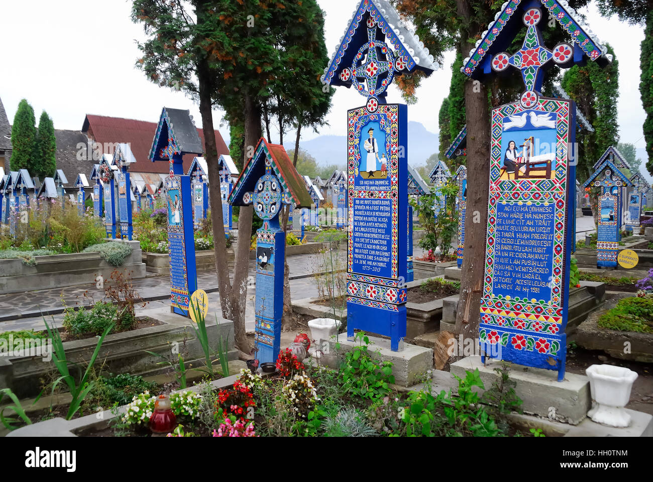 Maramures, an isolated Carpathian region of Romania.The Merry Cemetery ...
