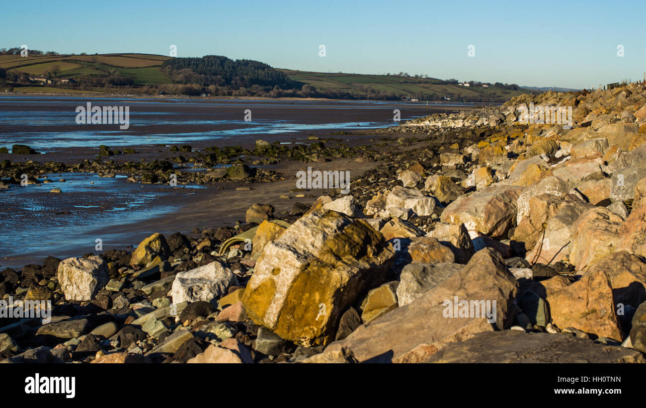 Riverside leading to sea in Ferryside Stock Photo - Alamy