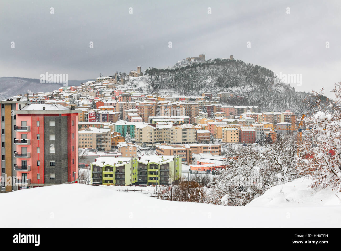 City view of snowy Campobasso Stock Photo - Alamy