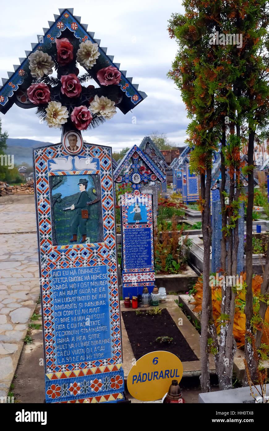 Maramures, an isolated Carpathian region of Romania.The Merry Cemetery ...