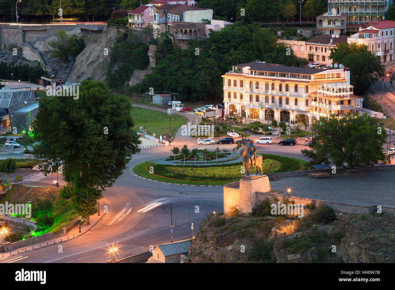 Top View Of The Monument Of King Vakhtang I Gorgasali On The Metekhi ...