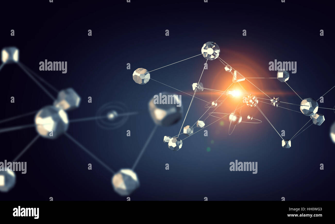 Concept of social connection and networking on dark background. 3D rendering Stock Photo - Alamy