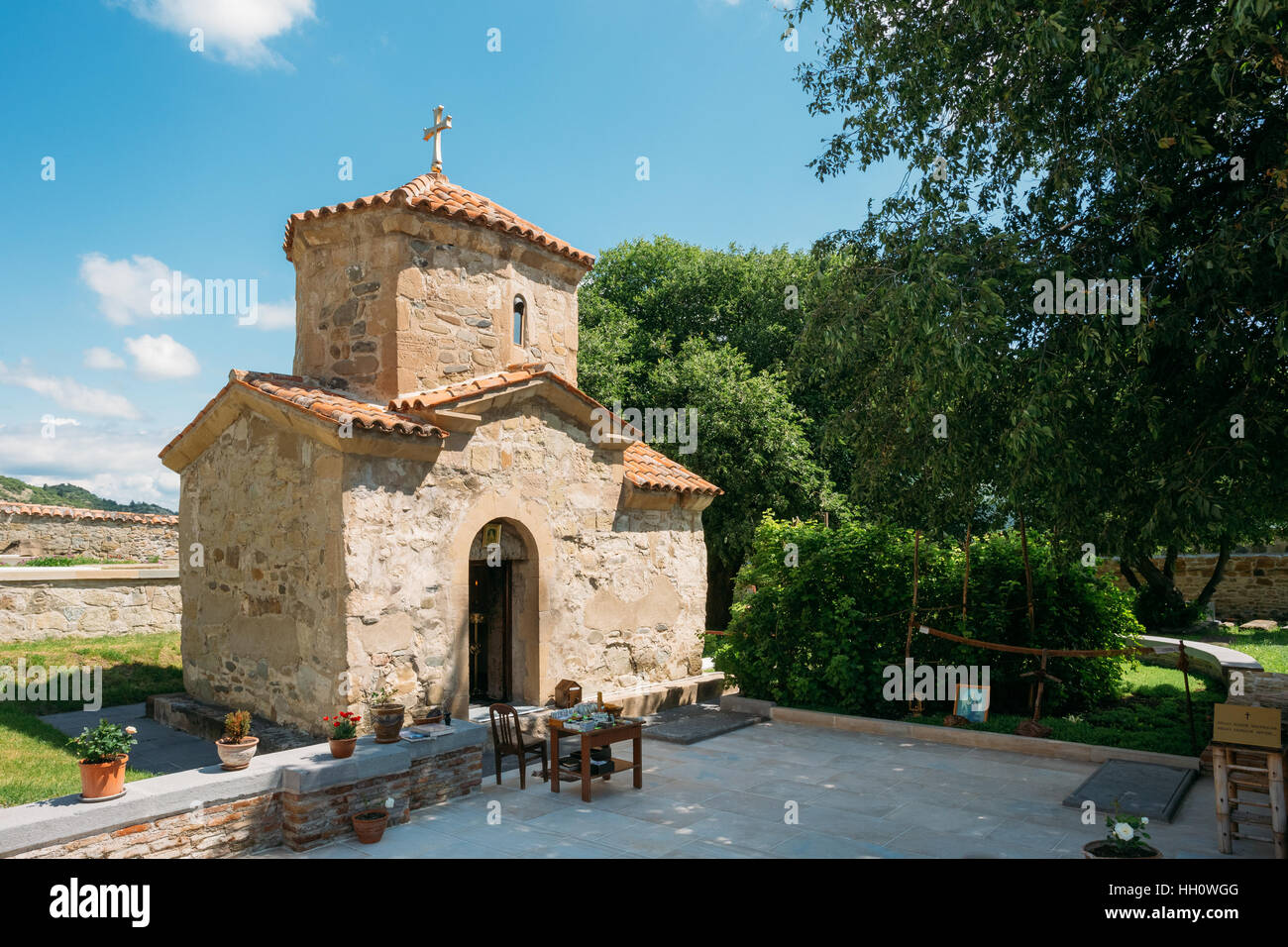 Mtskheta, Georgia. The View Of Ancient Tiny Stone Church Of St. Nina ...