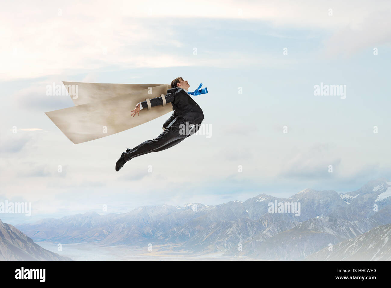 Businessman flying with wings hi-res stock photography and images - Alamy