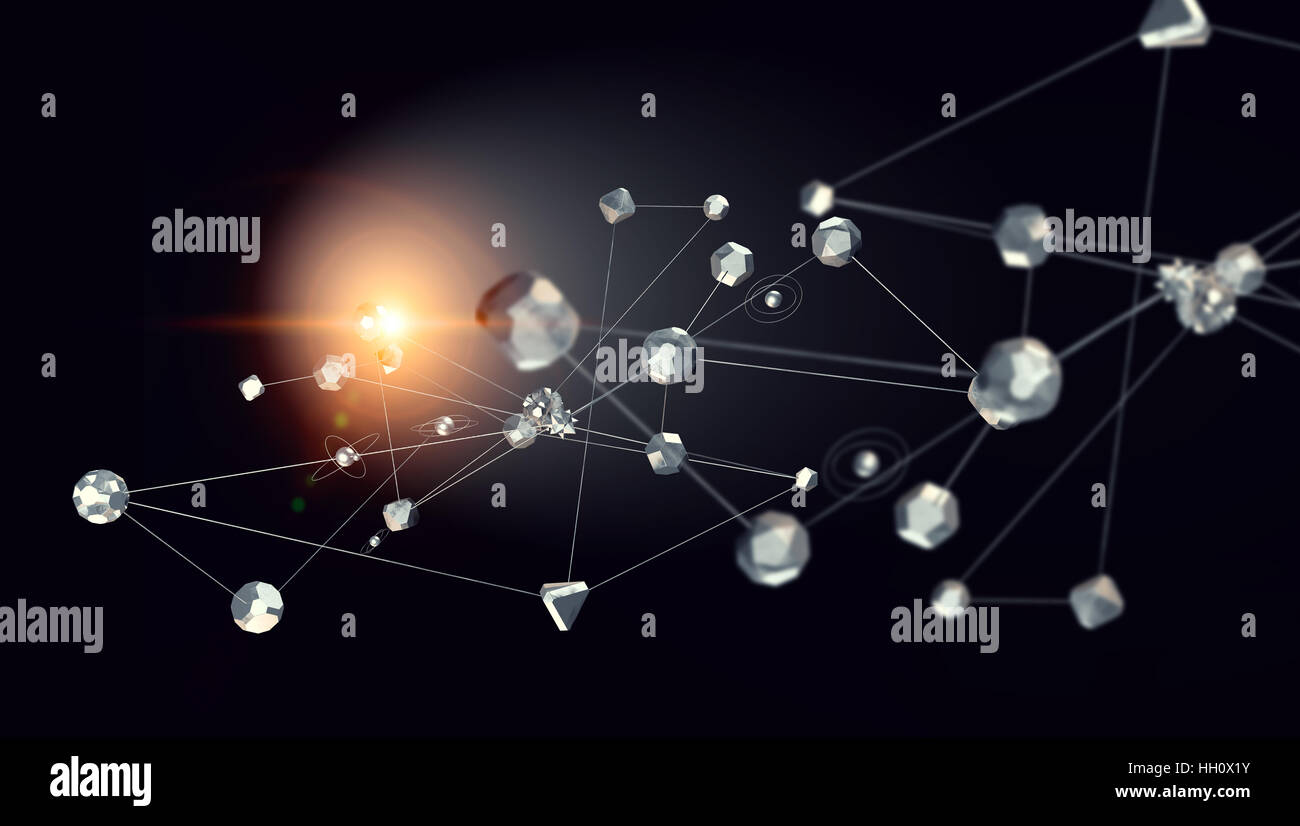 Concept of social connection and networking on dark background. 3D rendering Stock Photo - Alamy