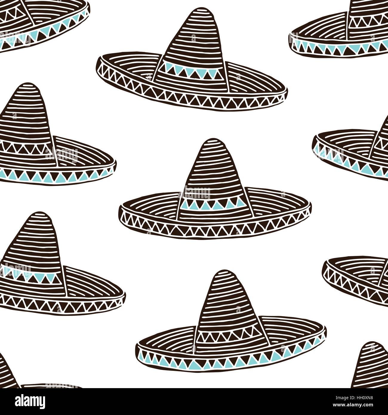 Mexican Sombrero Seamless Pattern Stock Vector Image & Art - Alamy