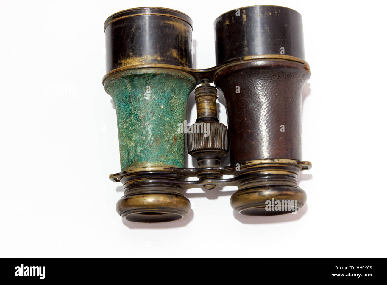 Vintage binoculars on white background Stock Photo - Alamy