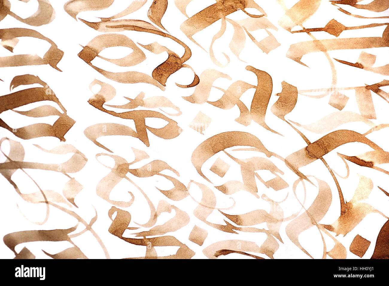 abstract calligraphic drawings on white background. Calligraphy ...