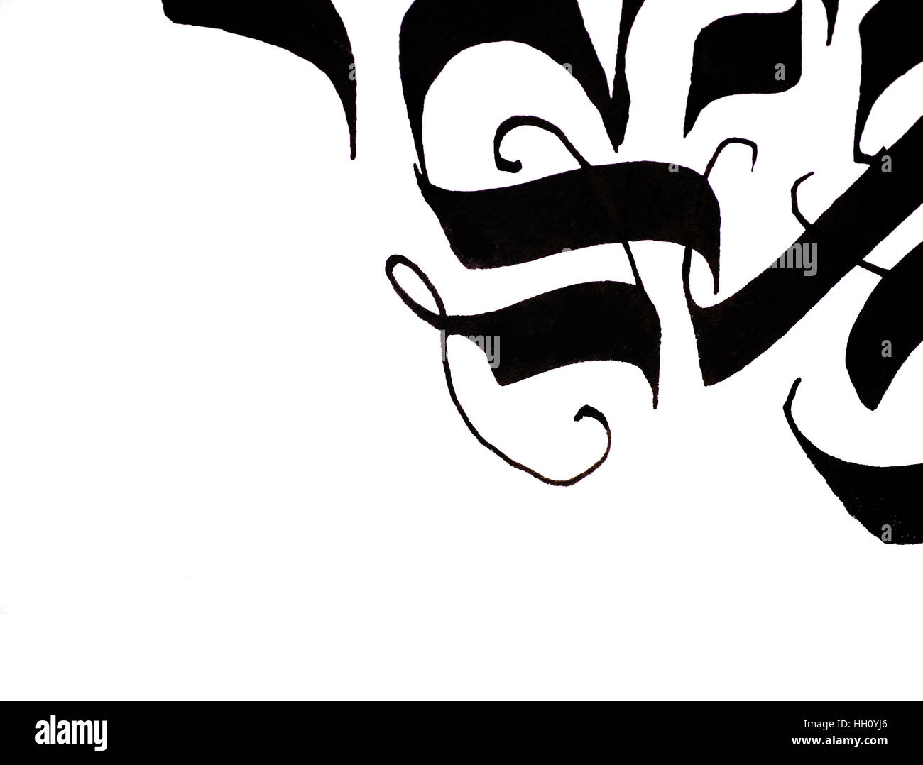 abstract calligraphic drawings on white background. Calligraphy ...