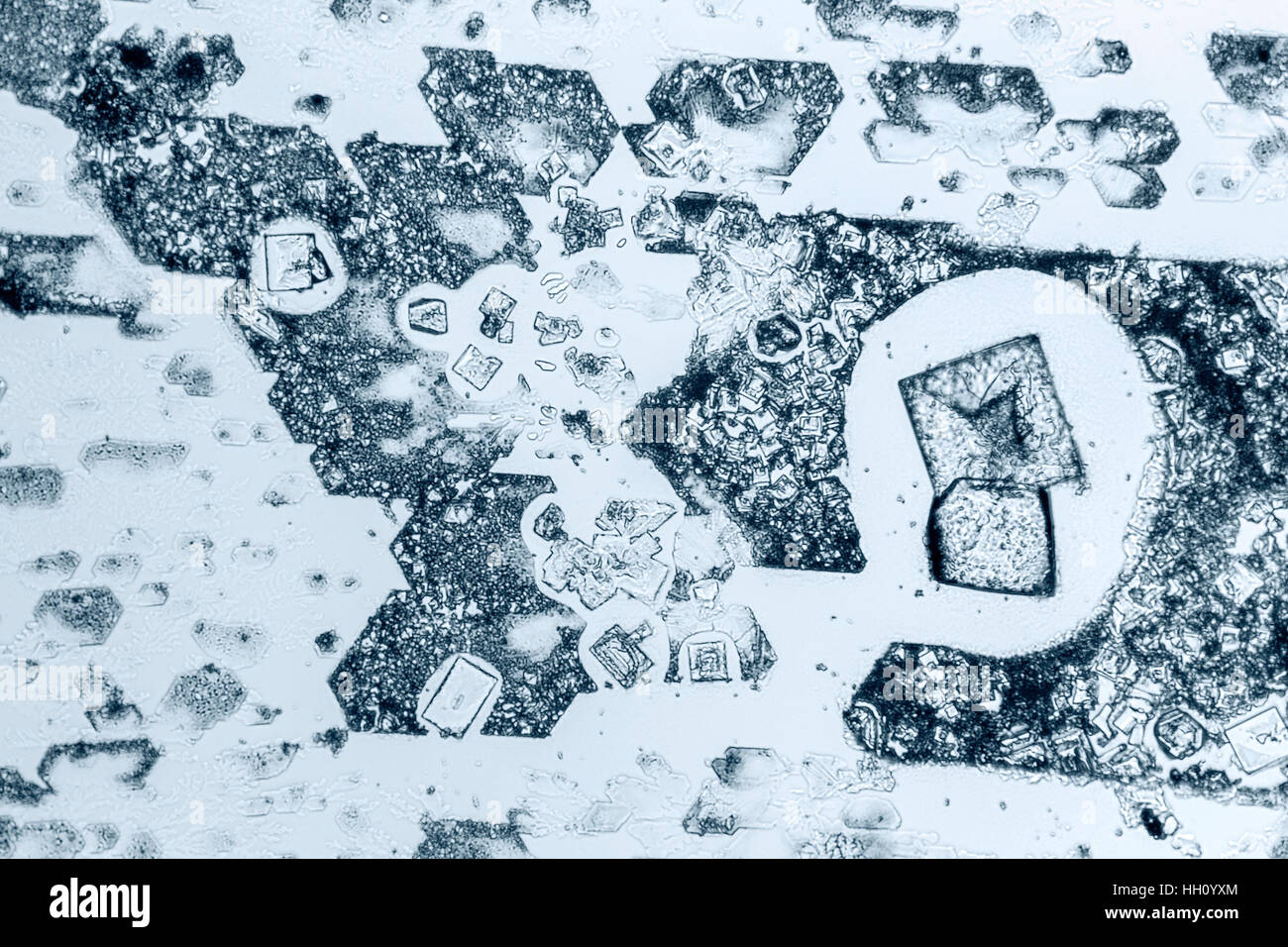 cool toned microscopic shot showing some microcrystals Stock Photo - Alamy