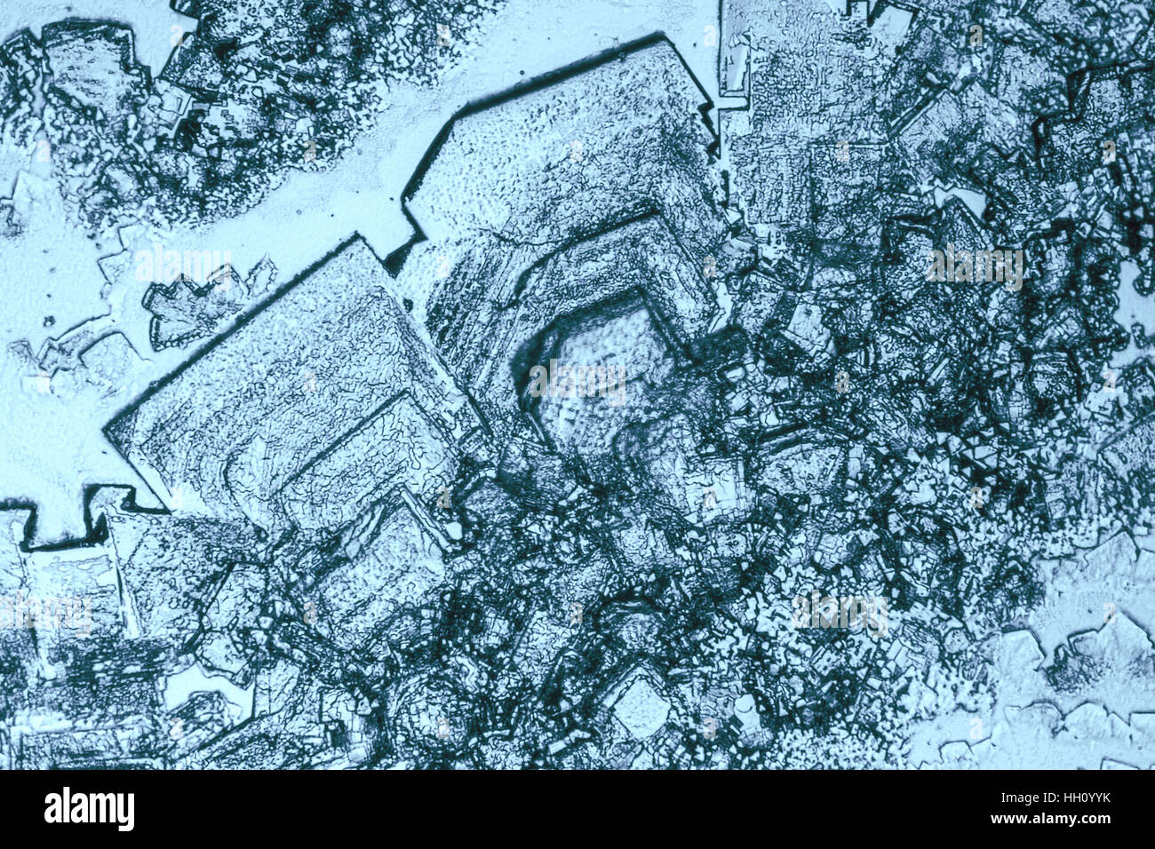 cool toned microscopic shot showing some microcrystals Stock Photo - Alamy