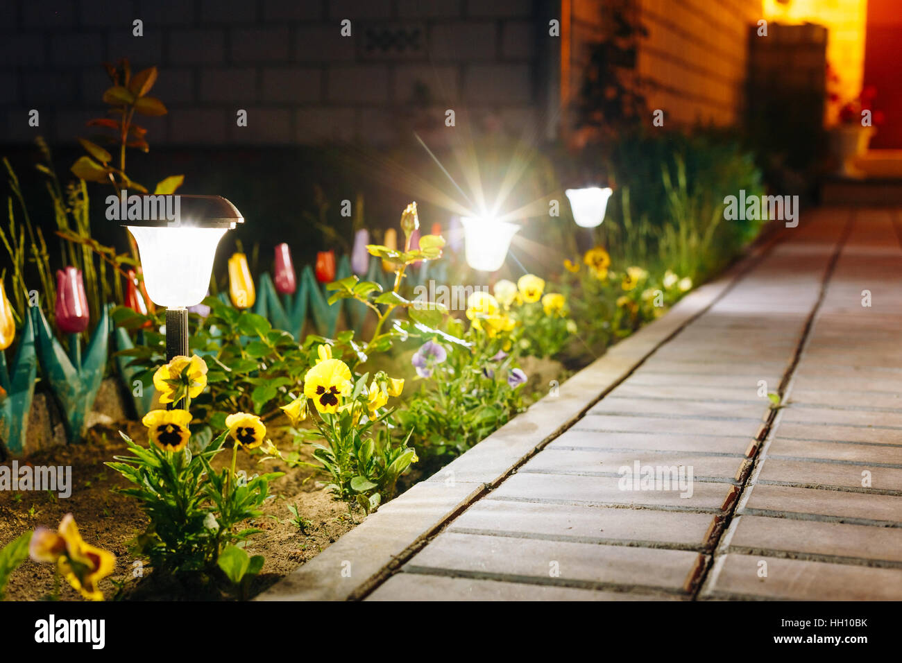 Courtyard garden night hi-res stock photography and images - Alamy